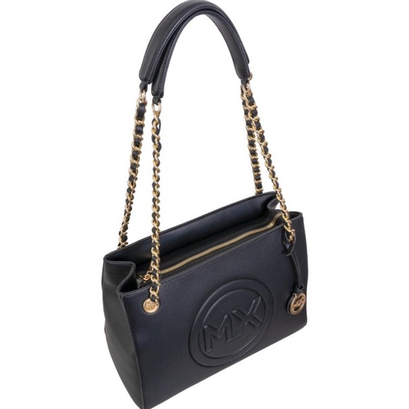 Max Studio | Bags | Max Studio Pebble Grain Double Handle Chain Tote ...